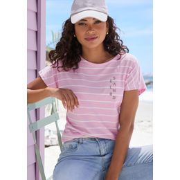 ELBSAND Damen Kurzarmshirt, Rosa, Gr. XXL (44), T-Shirts, Material: Baumwolle