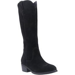 Hush Puppies Isabella Damen Veloursleder Stiefel mit hohem Absatz in Schwarz