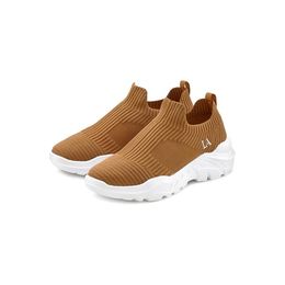 Lascana Sneaker 'Slip-On-Sneaker,' camelfarben Gr. 36 f&uuml;r Damen