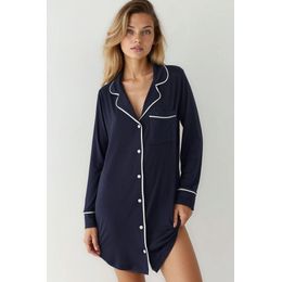 Extra weiches Touch Entspanntes Mini-Loungekleid mit Hemdkragen
