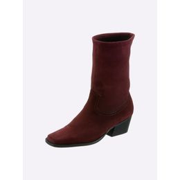 Heine Stiefelette, Rot, Gr. 41, Damen, Stiefeletten, Material: Rindsleder, Synthetik