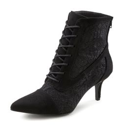 Lascana Schn&uuml;rstiefelette, Schwarz, Gr. 40, Damen, Stiefeletten, Material: Textil