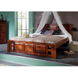 Bett Akazie 160x200x90 nougat lackiert OXFORD #252