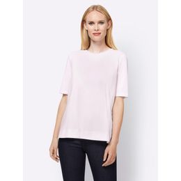 Heine Damen Plissee-Shirt, Wei&szlig;, Gr. 42, T-Shirts, Material: Baumwolle