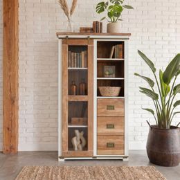 Vitrine Mango 100x45x175 wei&szlig; lackiert RAILWAY #526