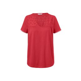 Tchibo - Shirt mit Stickerei - Damen - Gr. S - rot