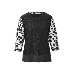 Tchibo - Doublelayer-Shirt - Damen - Gr. L - schwarz/gepunktet