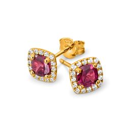 Tchibo - 375 Gold Ohrstecker Rhodolith und Zirkonia - wei&szlig;