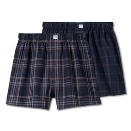 Tchibo - 2 Flanell-Boxershorts - Herren - Gr. S/4 - dunkelblau/kariert