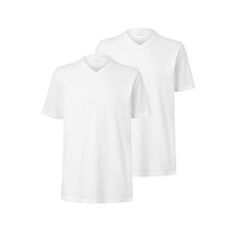 Tchibo - 2 T-Shirts mit V-Ausschnitt - Herren - Gr. S - wei&szlig;