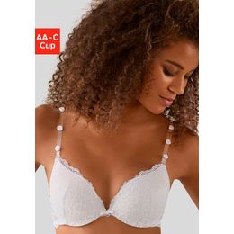 Vivance Damen Push-up-BH, Wei&szlig;, Gr. 85C, Push-Up-BHs, Material: Polyamid