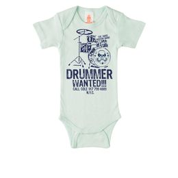 Logoshirt Baby-Body 'Drummer Wanted-Print' Jungen Gr&ouml;&szlig;e 86 navy / mint