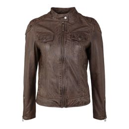 7eleven Lederjacke 'Bianca' Damen Gr&ouml;&szlig;e M dunkelbraun Sommerjacke