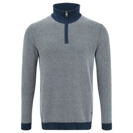 !Solid Pullover 'Duncan' Herren Gr&ouml;&szlig;e S dunkelblau / wei&szlig;
