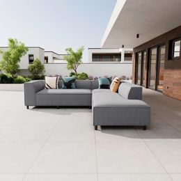Ambia Garden Loungesofa Outdoorsofa, Dunkelgrau, Metall, Textil, 3-Sitzer, 268x69x238 cm, regenabweisend, Loungem&ouml;bel, Outdoorsofas