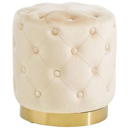 Xora Hocker, Gold, Beige, Holz, Metall, Textil, Kiefer, Sperrholz, rund, 37.5x40x37.5 cm, Wohnzimmer, Hocker, Sitzhocker