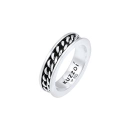 Kuzzoi Ring 'Twisted' Herren Gr&ouml;&szlig;e 66 schwarz / silber