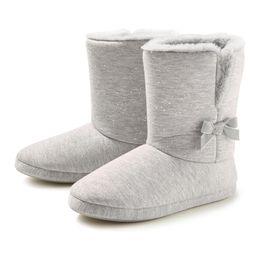 Tchibo - Hausschuh-Stiefel - Damen - Gr. 37-38 - hellgrau