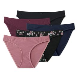 Tchibo - 5 Slips - Damen - Gr. L - bordeaux