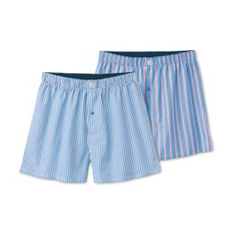 Tchibo - 2 Web-Boxershorts - Herren - Gr. L/6 - hellblau/gestreift