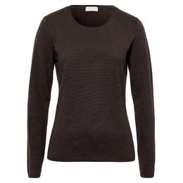 Peter Hahn - Rundhals-Pullover mit Kaschmir, braun, Gr. 46 / L - Schurwolle