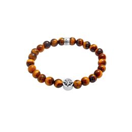 Kuzzoi Armband 'Kompass' Herren Gr&ouml;&szlig;e 19 braunmeliert / silber
