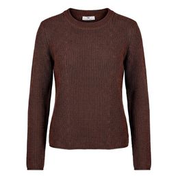 Peter Hahn - Rundhals-Pullover, braun, Gr. 42 / M - Baumwolle