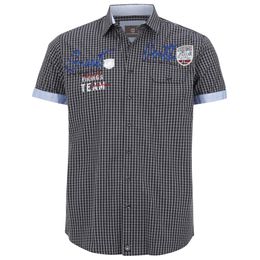 Jan Vanderstorm Button Up Shirt 'Ajule' male size 6XL Dark blue / Black