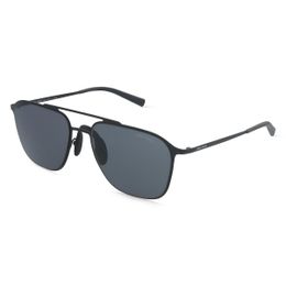 Giorgio Armani AR6110 | Herren-Sonnenbrille | Fassung: Vollrand, Quadratisch, Metall, Schwarz Matt | Glasfarbe: Grau