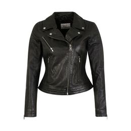 7eleven Lederjacke Rovigno mit breitem Bikerkragen Damen Gr&ouml;&szlig;e M schwarz Sommerjacke