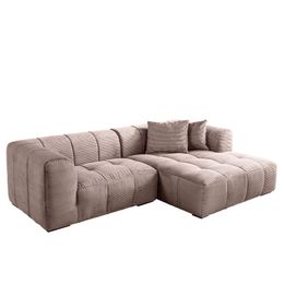 Riess Ambiente riess-ambiente Modernes Ecksofa ZERO GRAVITY 240cm greige Cord 3-Sitzer Couch L-Form