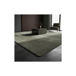 KADIMA DESIGN Kurzflorteppich Waschbar ISAR, einfarbig, aus Polyester, Gr&uuml;n, 200 x 280 cm