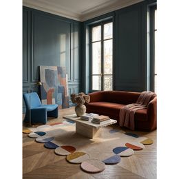 Wollteppich Kurzflor Rost-Natur 120 x 170 cm - HALLEIN KADIMA DESIGN