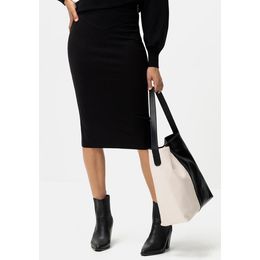 Lascana Midirock schwarz Gr. 36 f&uuml;r Damen. Figurbetont