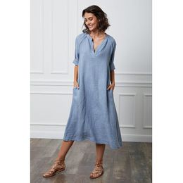 Fleur de Lin Leinen-Kleid "Granel" in Hellblau - 71% | Gr&ouml;&szlig;e M | Damen-kleider