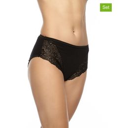 COTONELLA 2er-Set: Slips in Schwarz - 49% | Gr&ouml;&szlig;e L | Damen-unterteile