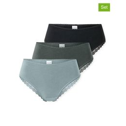 Schiesser 3er-Set: Slips in Schwarz/ Hellblau - 46% | Gr&ouml;&szlig;e 46 | Damen-unterteile