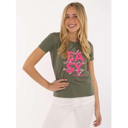 Zwillingsherz Shirt "Easy" in Khaki - 37% | Gr&ouml;&szlig;e XL | Damen-tops