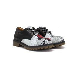 Goby Leder-Schn&uuml;rschuhe in Schwarz/ Wei&szlig;/ Rot - 77% | Gr&ouml;&szlig;e 42 | Damen-schnuerschuhe