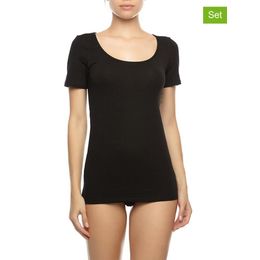COTONELLA 2er-Set: Shirts in Schwarz - 42% | Gr&ouml;&szlig;e S | Damen-tops