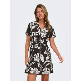 Jacqueline de Yong JDY Kleid "Troya" in Schwarz/ Wei&szlig; - 18% | Gr&ouml;&szlig;e M | Damen-kleider