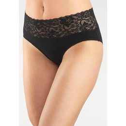 VIVANCE BY LASCANA Slip schwarz Gr. 32/34 f&uuml;r Damen. Mit Spitze. Bequem. Nachhaltig.