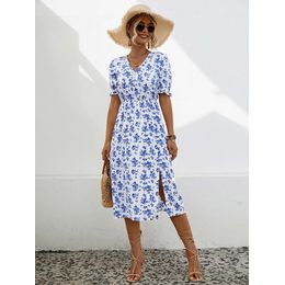 Ariel Tesoro Kleid in Wei&szlig;/ Blau - 77% | Gr&ouml;&szlig;e 40 | Damen-kleider