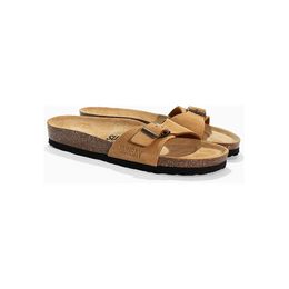 Sunbay Leder-Pantoletten "Jasmin" in Camel - 56% | Gr&ouml;&szlig;e 41 | Damen-pantoletten