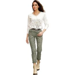 Heine Kunstlederhose in Khaki - 72% | Gr&ouml;&szlig;e 36 | Damenhosen