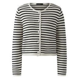 Oui Cardigan in Wei&szlig;/ Schwarz - 69% | Gr&ouml;&szlig;e 38 | Damen-pullover-cardigans