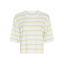 MOSS COPENHAGEN Shirt in Gelb/ Wei&szlig; - 80% | Gr&ouml;&szlig;e S/M | Damen-pullover-cardigans
