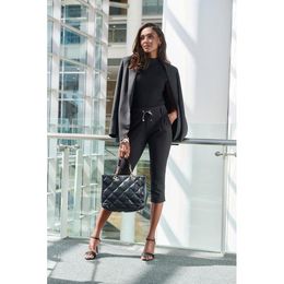 Lascana Caprileggings schwarz Gr. 34 f&uuml;r Damen. Mit Bindeband. Basic. Nachhaltig.