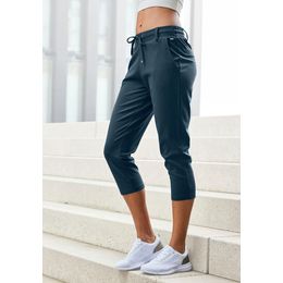 Lascana Caprileggings blau Gr. 32 f&uuml;r Damen. Mit Bindeband. Basic. Nachhaltig.