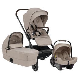 nuna Kinderwagenset Mixx Next Set inkl. Babyschale Pipa Next, Beigebraun, Kunststoff, 3-teilig, 60x110x82 cm, UV 50+, ECE R 129 i-Size, Feststellbremse, Fu&szlig;st&uuml;tze abklappbar, Federung, kugelgelagerte R&auml;der, 5-Punkte-Gurt, f&uuml;r Babyschale geeignet, Transportsicherung, Sitz umsetzbar, abnehmbarer Schutzb&uuml;gel, Teleskopgriff, verstellbare Adapter,abnehmbarer und waschbarer Bezug, ergonomischer Trageb&uuml;g